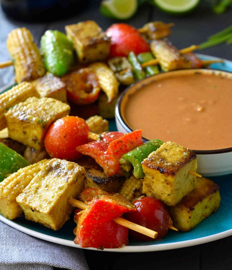 Vegan Satay with Peanut Sauce - Cilantro and Citronella