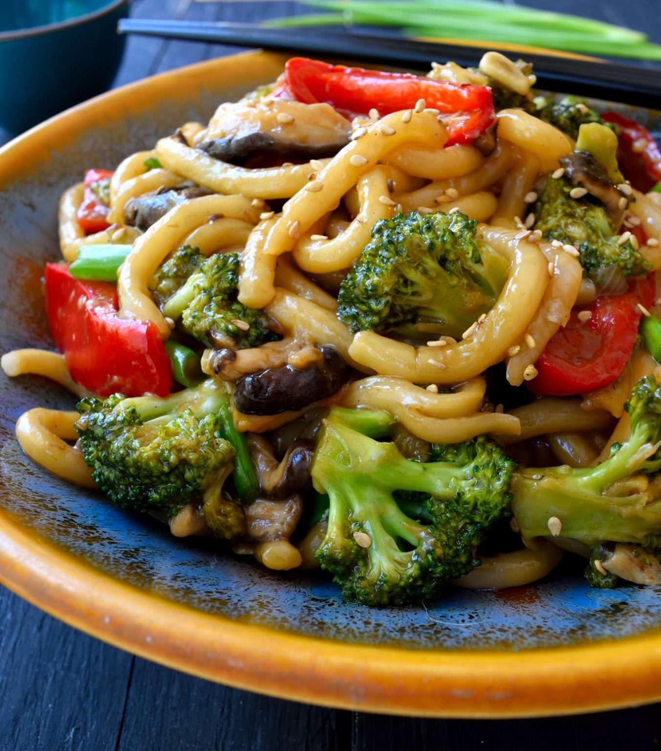 Fideos Udon con Verduras al Wok - Cilantro and Citronella