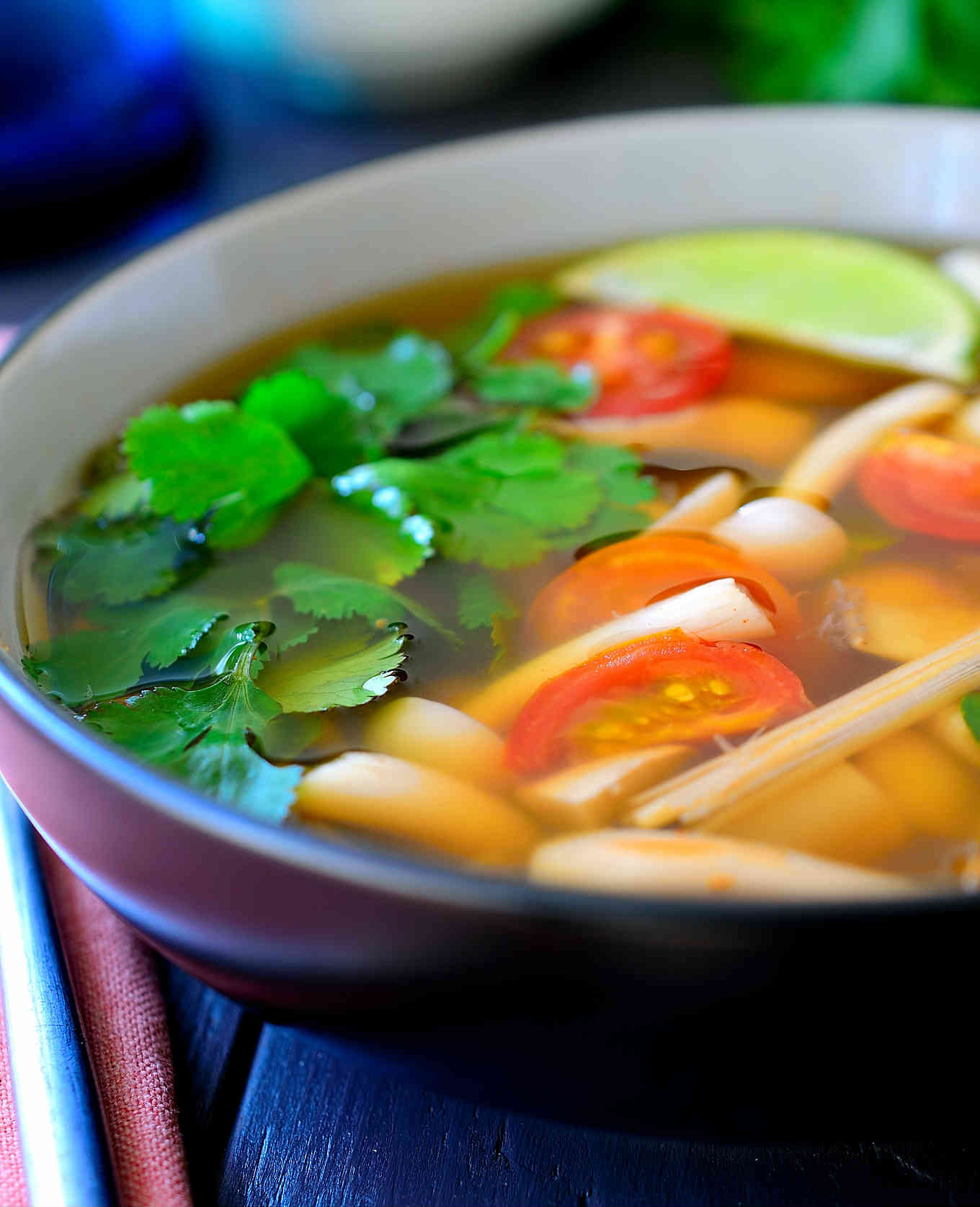 Vegetarian Tom Yum Soup Cilantro And Citronella