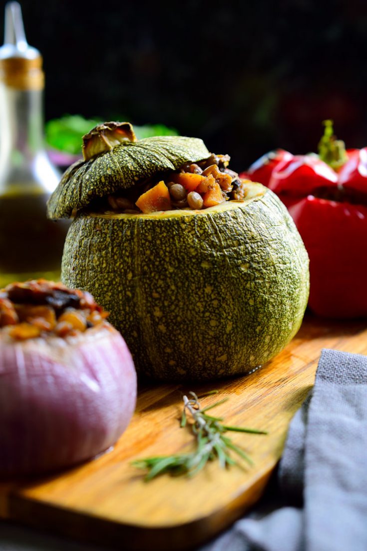 Stuffed Round Zucchini (Vegan Petits Farcis) - Cilantro and Citronella